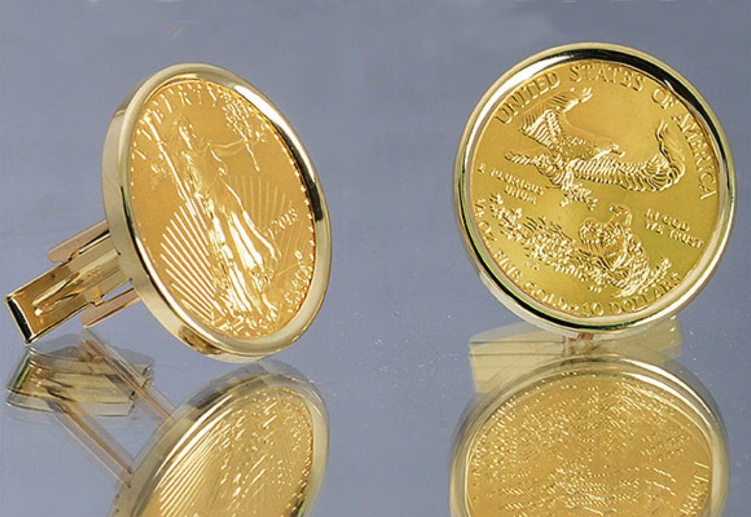 Cufflinks | Gold Coin Cufflinks by HH Gold, Inc.